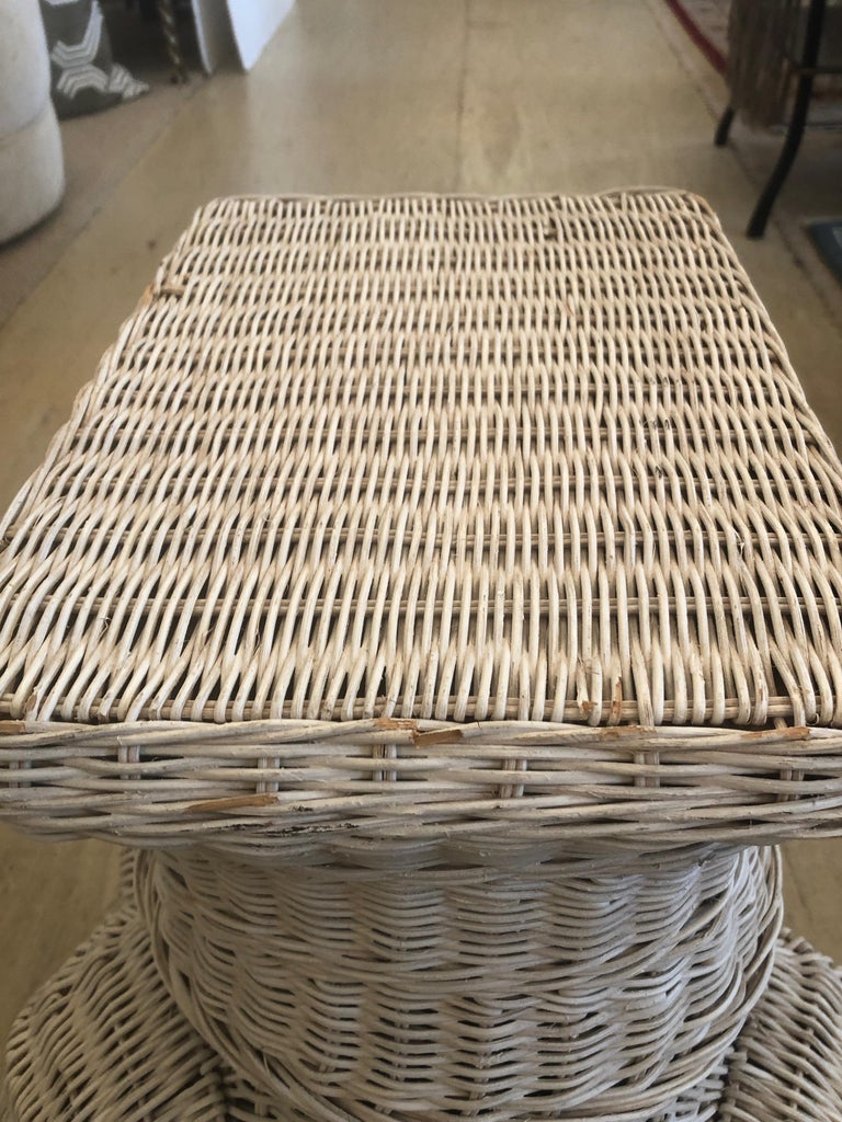 Darling Vintage Wicker Frog Side Drinks Table at 1stDibs