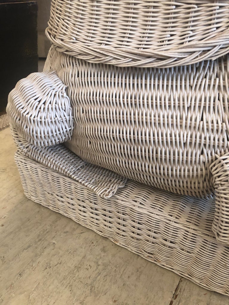 Darling Vintage Wicker Frog Side Drinks Table at 1stDibs