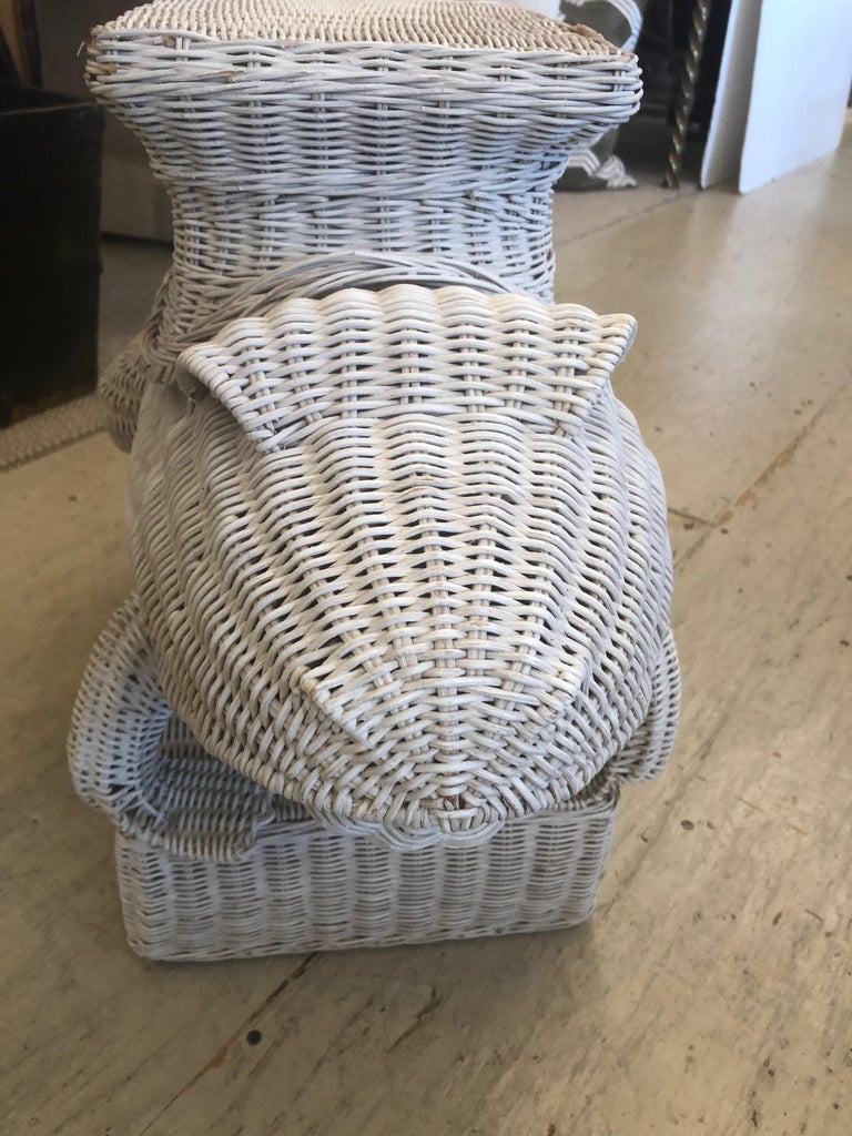 Darling Vintage Wicker Frog Side Drinks Table at 1stDibs