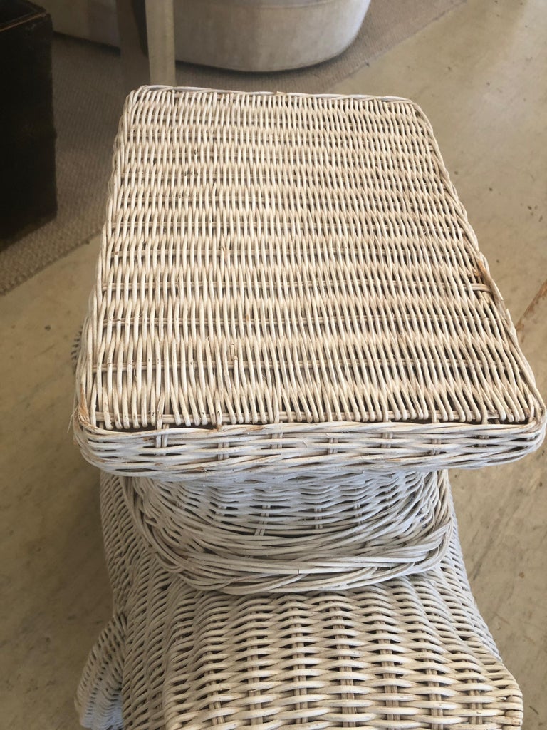 Darling Vintage Wicker Frog Side Drinks Table at 1stDibs