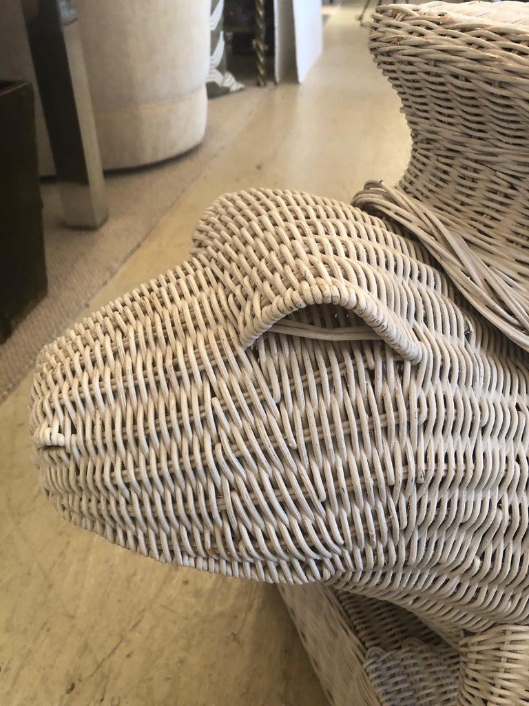 Darling Vintage Wicker Frog Side Drinks Table at 1stDibs