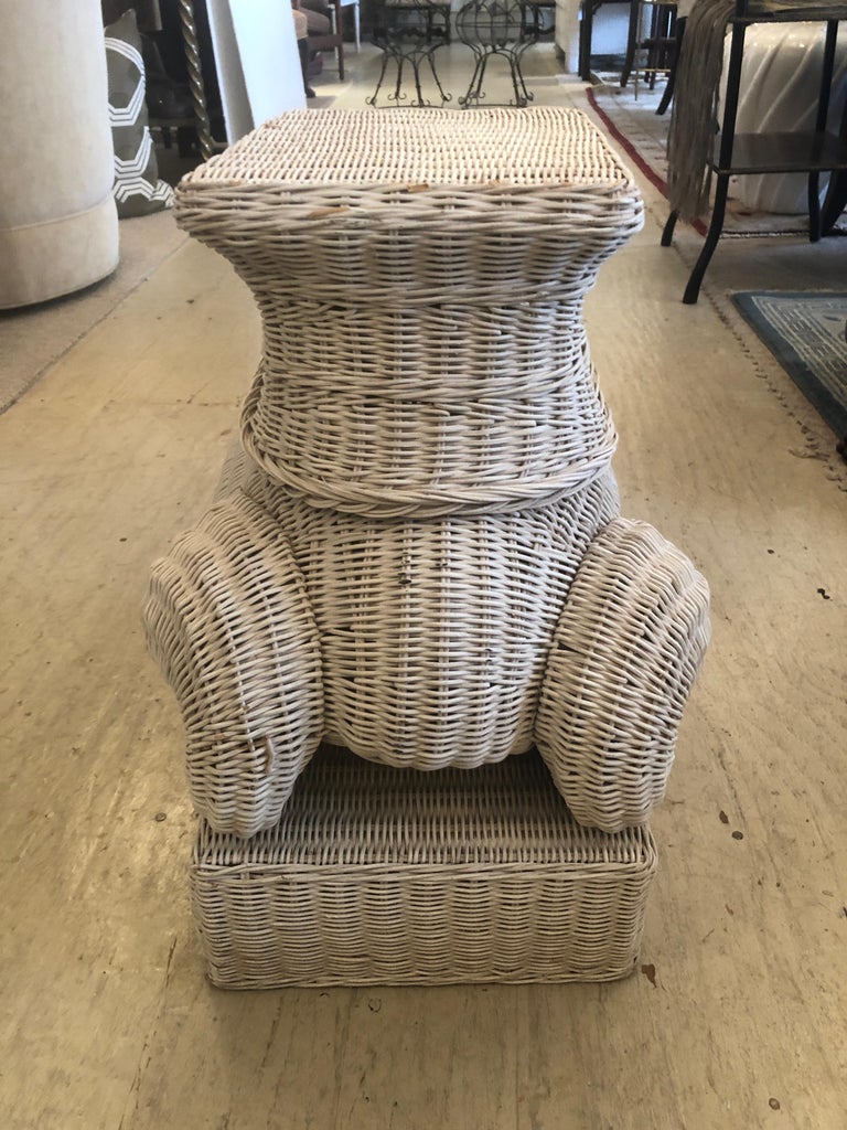 Darling Vintage Wicker Frog Side Drinks Table at 1stDibs