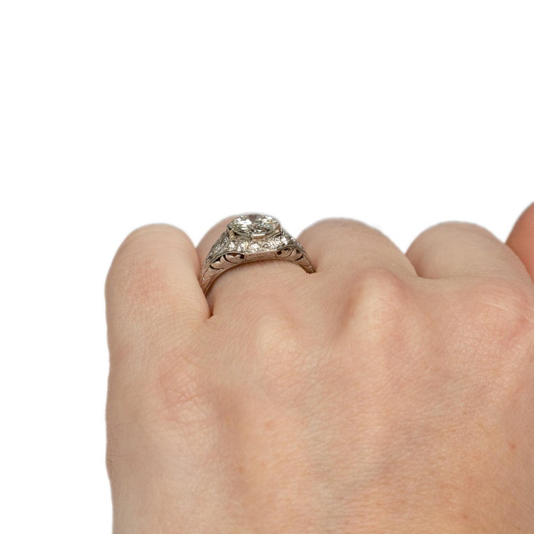 Dated 1924 Art Deco Platinum 1.55Ct Diamond, Filigree Detailed ...