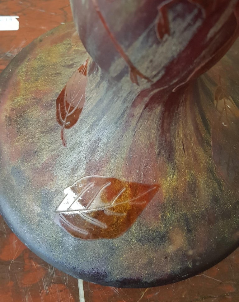 Daum Art Nouveau France Vegetable Decoration Conic and Glass Vase ...
