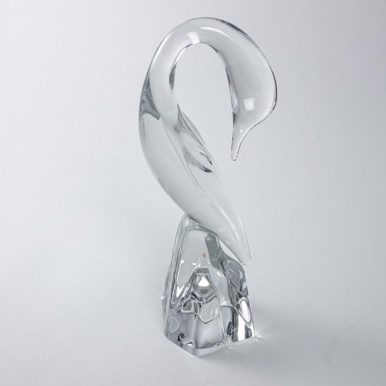 Daum Crystal Bird Sculpture at 1stDibs