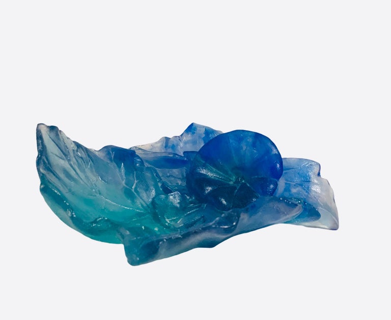 Daum Crystal Pate de Verre Flower Bowl For Sale at 1stDibs