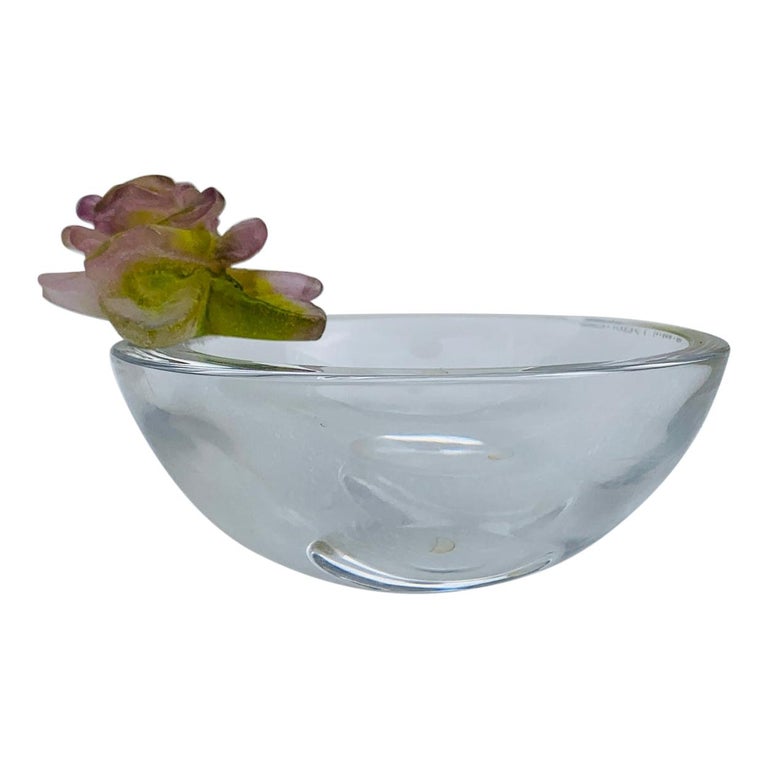 Daum France, Coupelle Ronde Roses, Small Bowl at 1stDibs