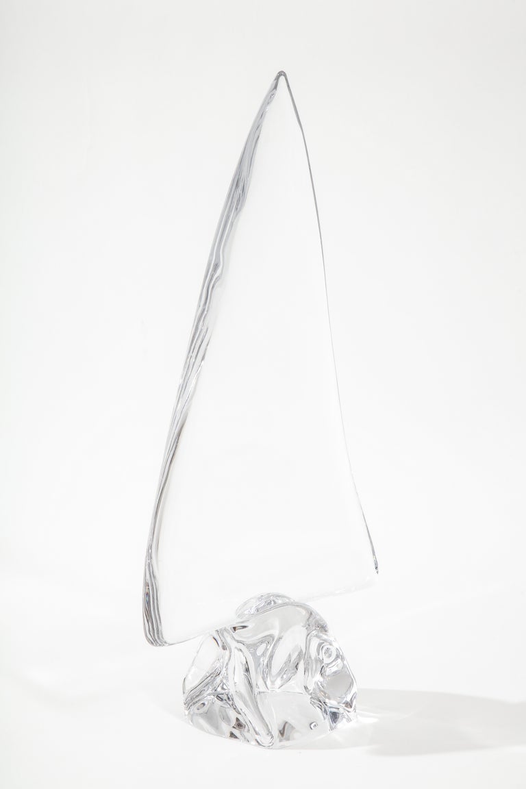 Daum France Crystal Sailboat Sculpture at 1stDibs
