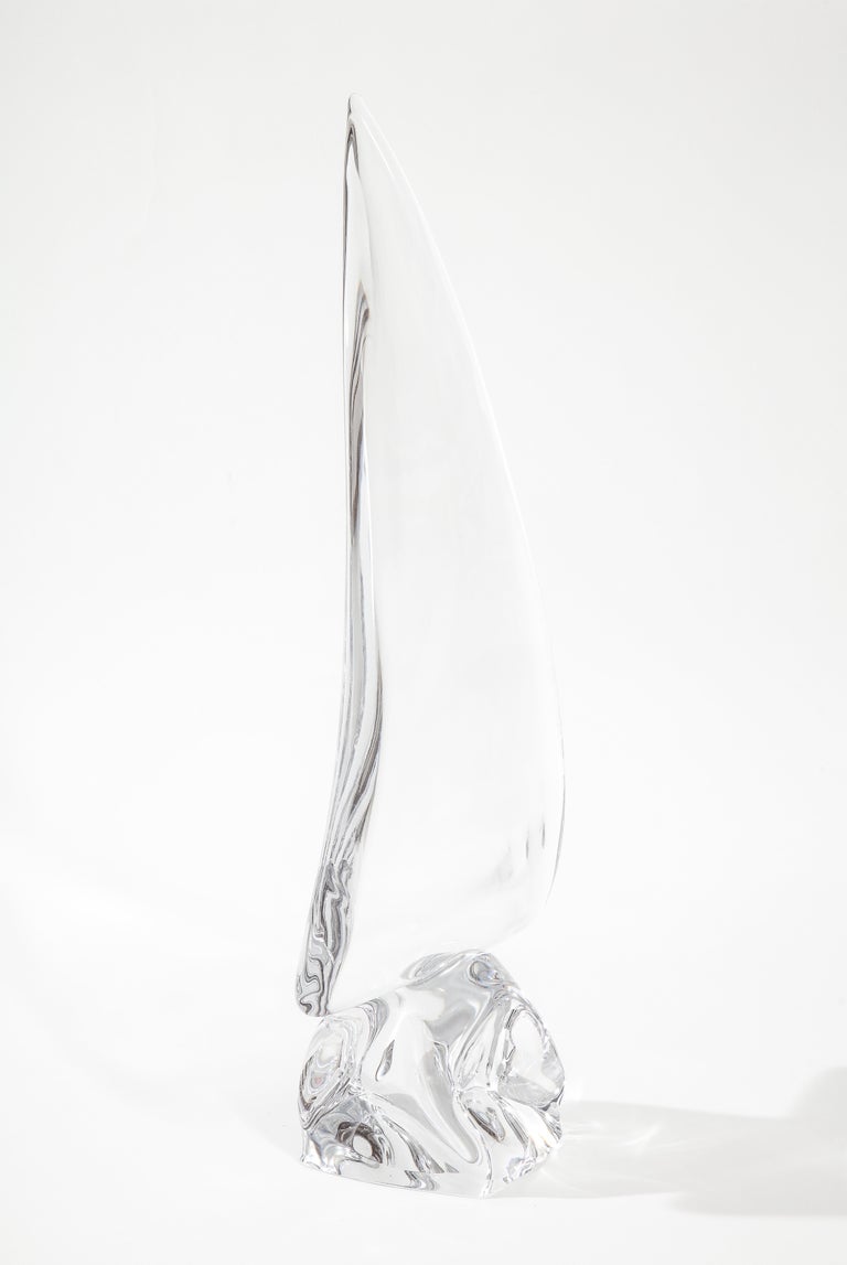 Daum France Crystal Sailboat Sculpture at 1stDibs