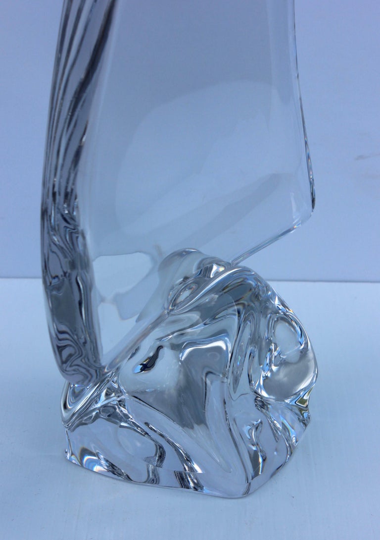 Daum France Crystal Sailboat Sculpture For Sale at 1stdibs