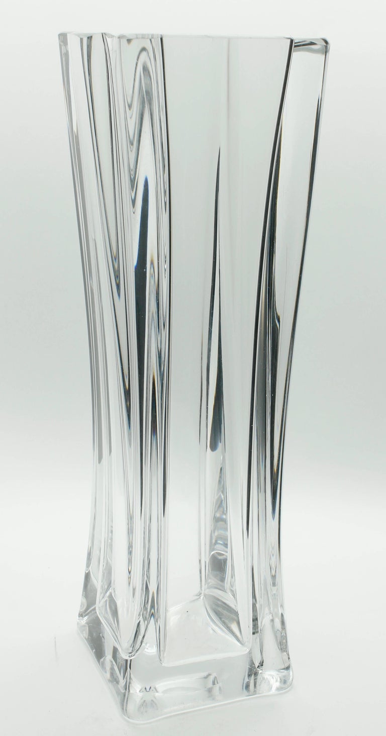 Daum France Large Crystal Vase Signed to the Base at 1stDibs