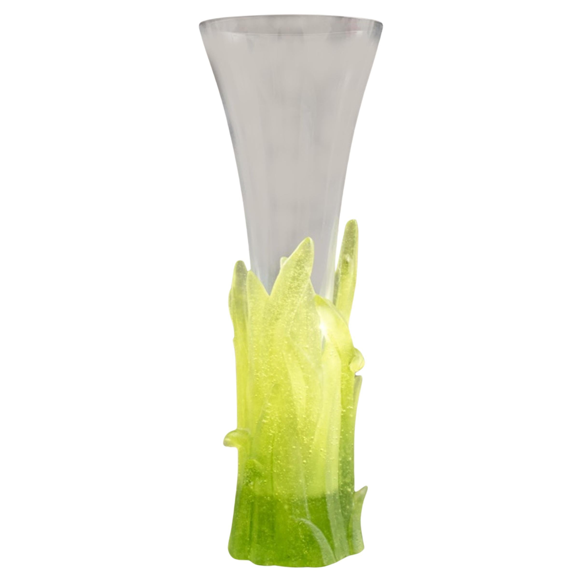 Pair of Glass Leg Vases by Daum France For Sale at 1stDibs