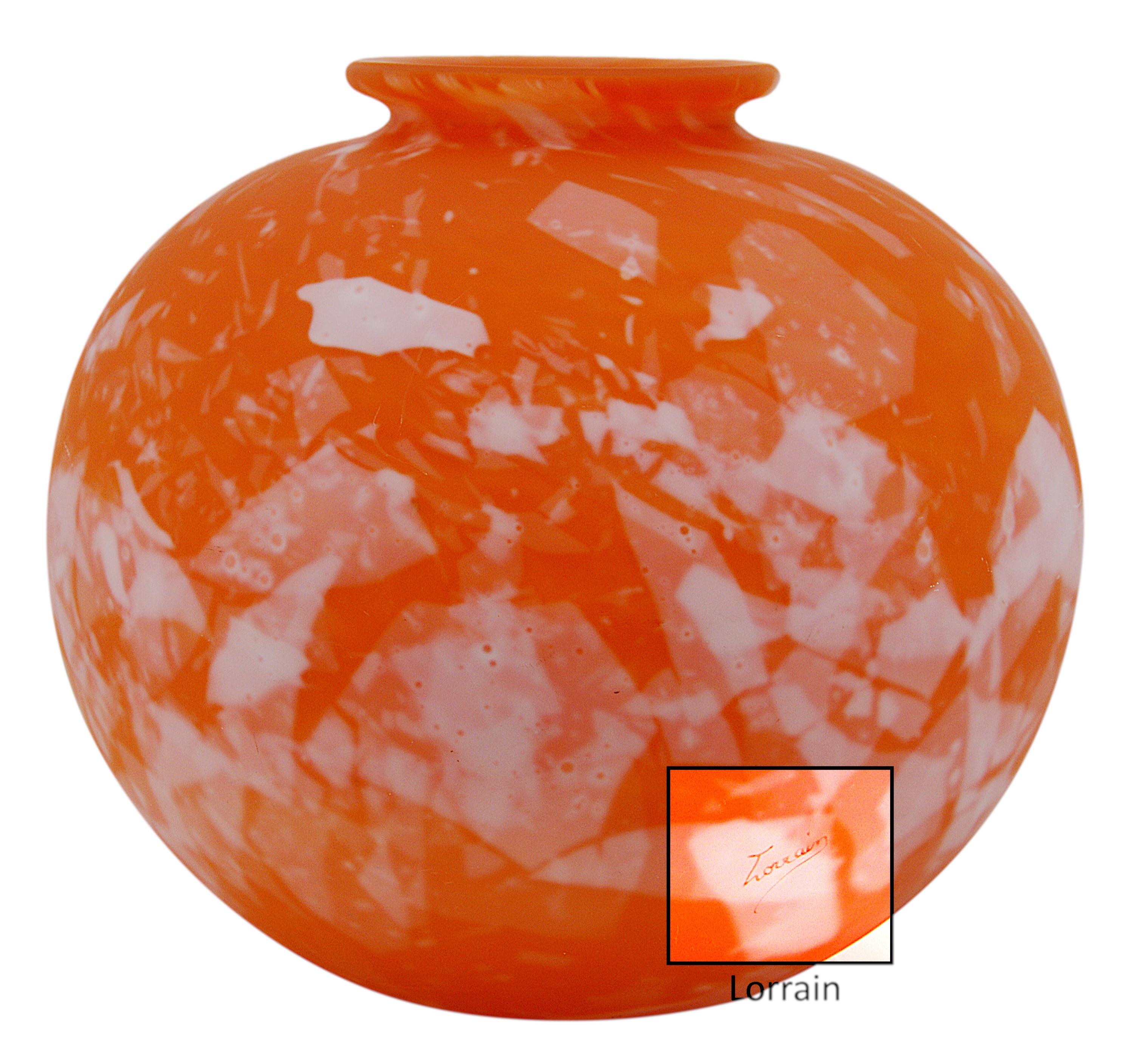 Daum Large French Art Deco Marmorean Vase, Late 1920s For Sale at 1stDibs