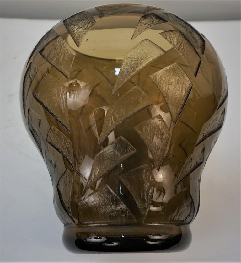 Daum Nancy Art Deco Acid Cut Vase at 1stDibs