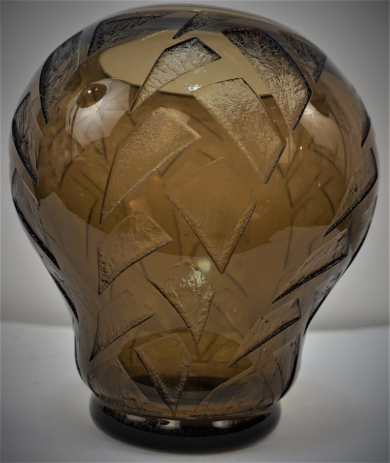 Daum Nancy Art Deco Acid Cut Vase at 1stDibs