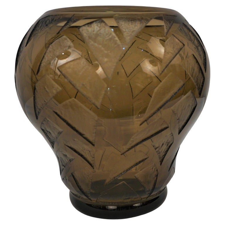 Daum Nancy Art Deco Acid Cut Vase at 1stDibs
