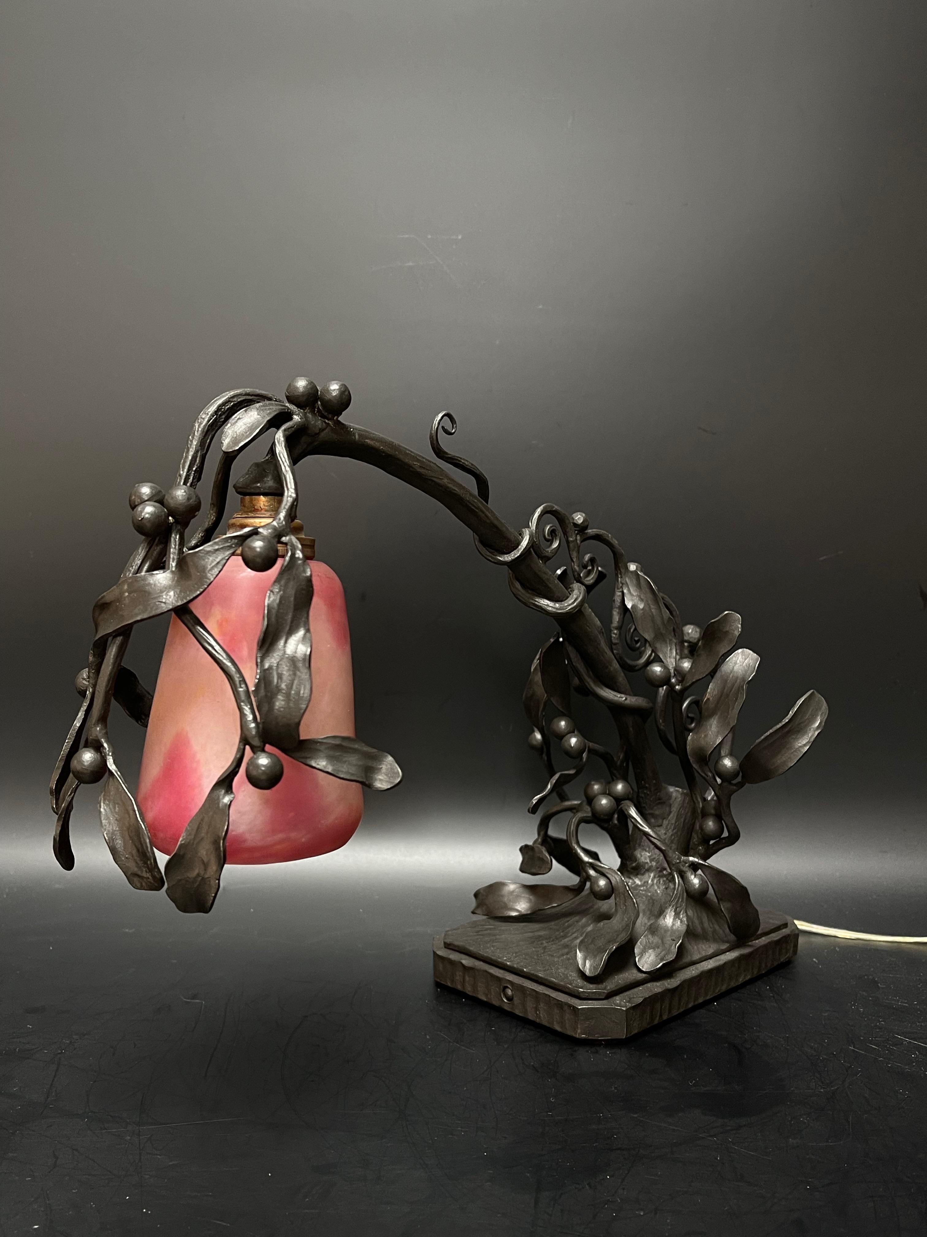 Daum Nancy Art Deco Lamp For Sale at 1stDibs