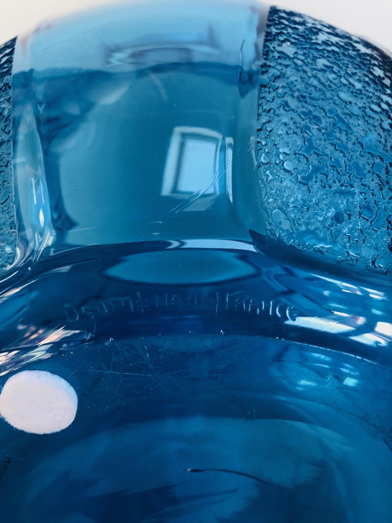 Daum Nancy Blue Art Deco Vase For Sale at 1stDibs