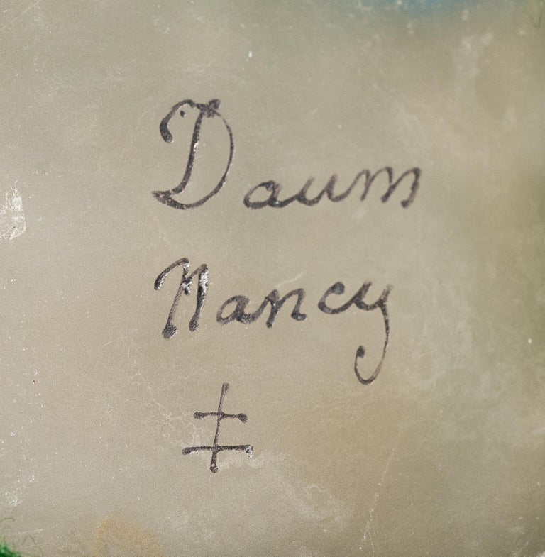 Daum Nancy Cameo and Enamel Glass Vase For Sale at 1stDibs