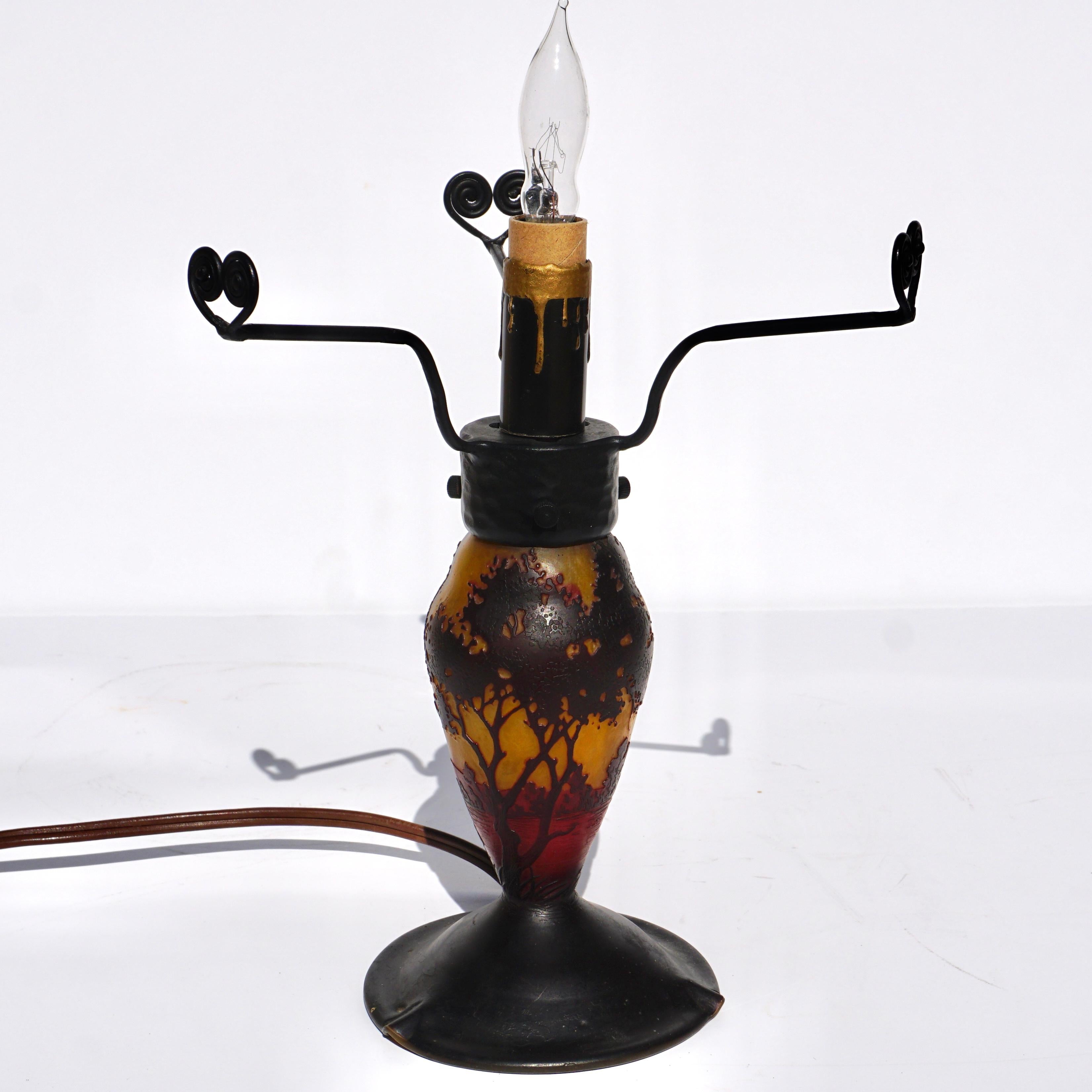 Daum Nancy Cameo Scenic Table Lamp For Sale at 1stDibs | daum nancy lamp