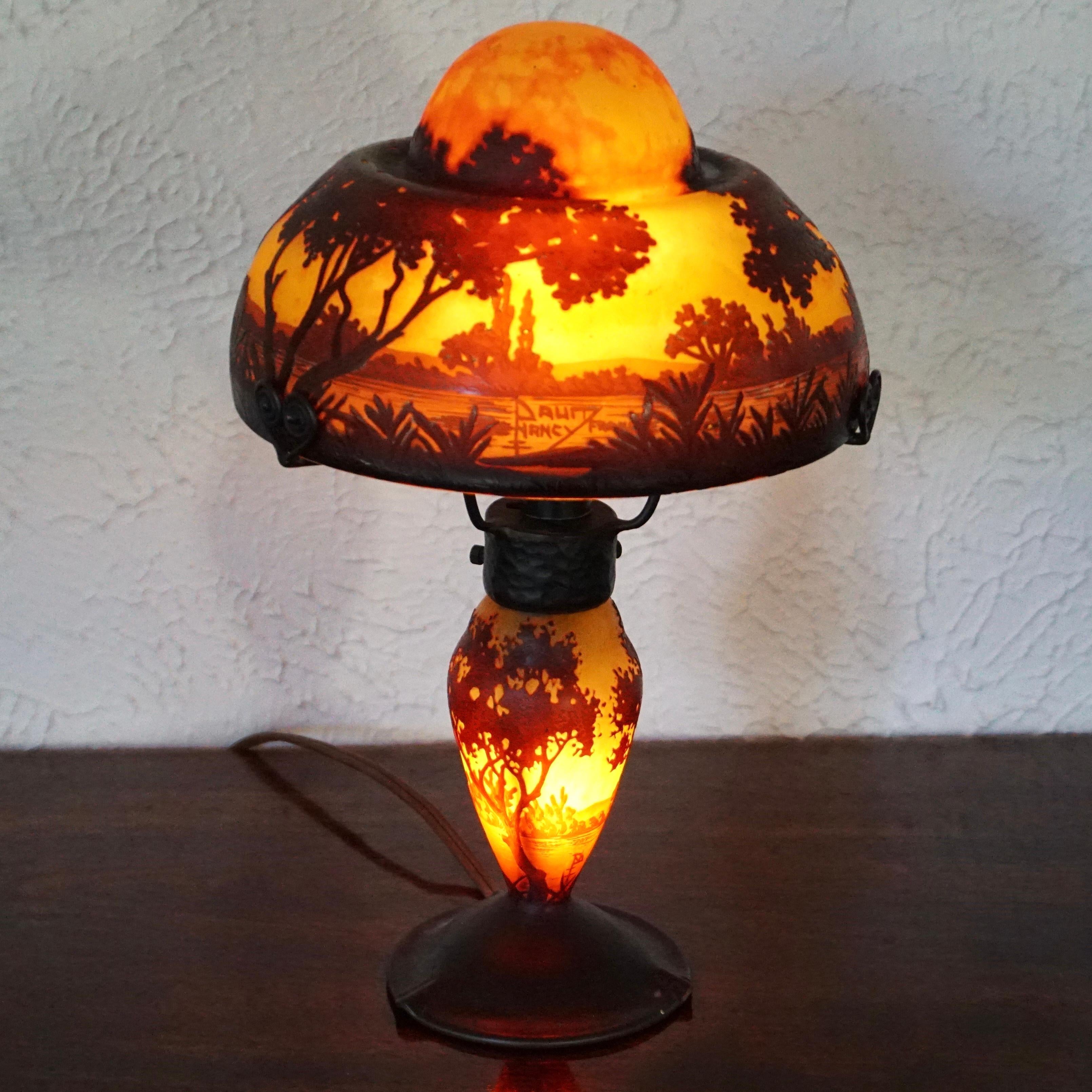 Daum Nancy Cameo Scenic Table Lamp For Sale at 1stDibs | daum nancy lamp