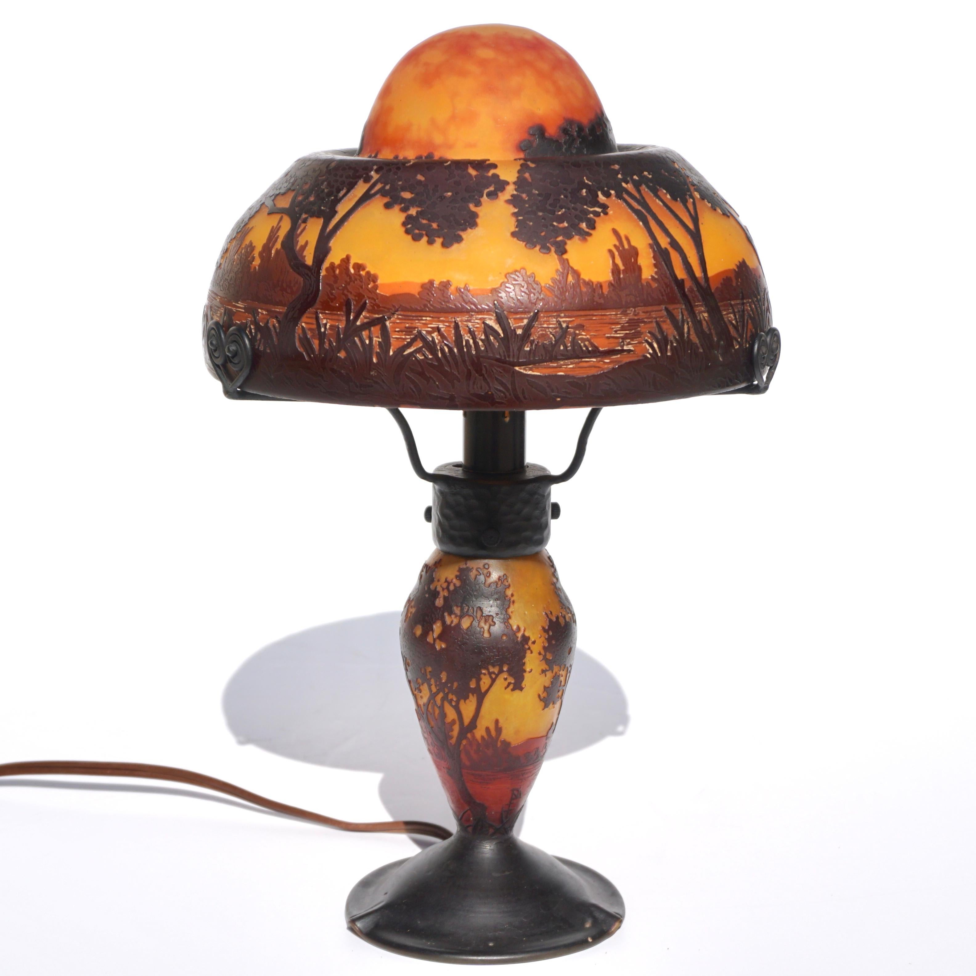 Daum Nancy Cameo Scenic Table Lamp For Sale at 1stDibs | daum nancy lamp