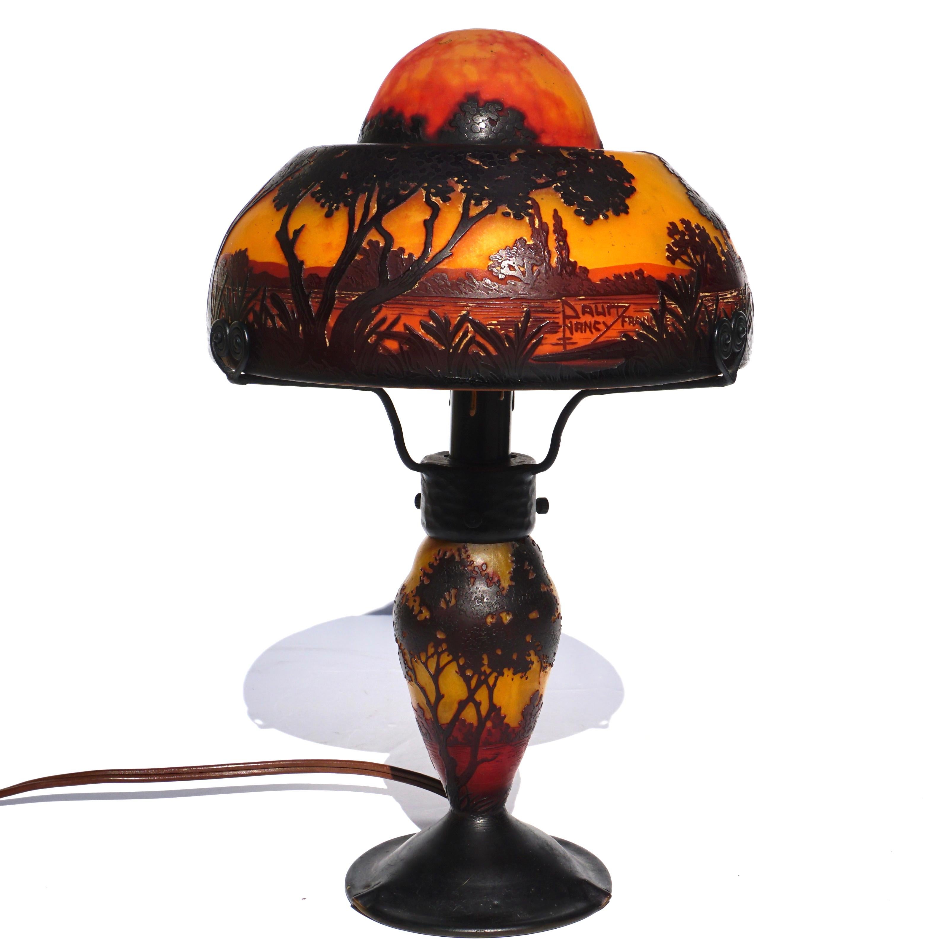 Daum Nancy Cameo Scenic Table Lamp For Sale at 1stDibs | daum nancy lamp