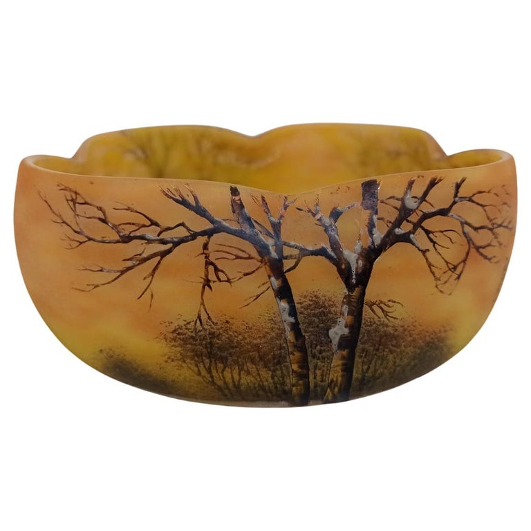 Daum Nancy Enamel Bowl For Sale at 1stDibs