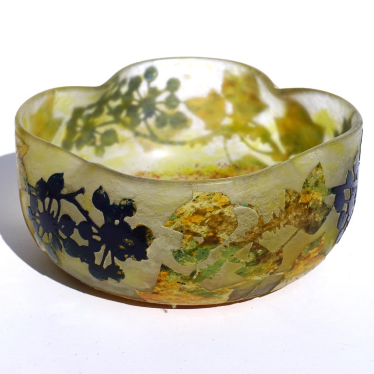 Daum Nancy Enameled Blueberry Bowl at 1stDibs