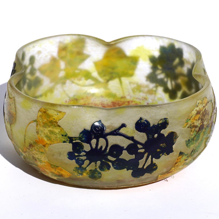 Daum Nancy Enameled Blueberry Bowl at 1stDibs
