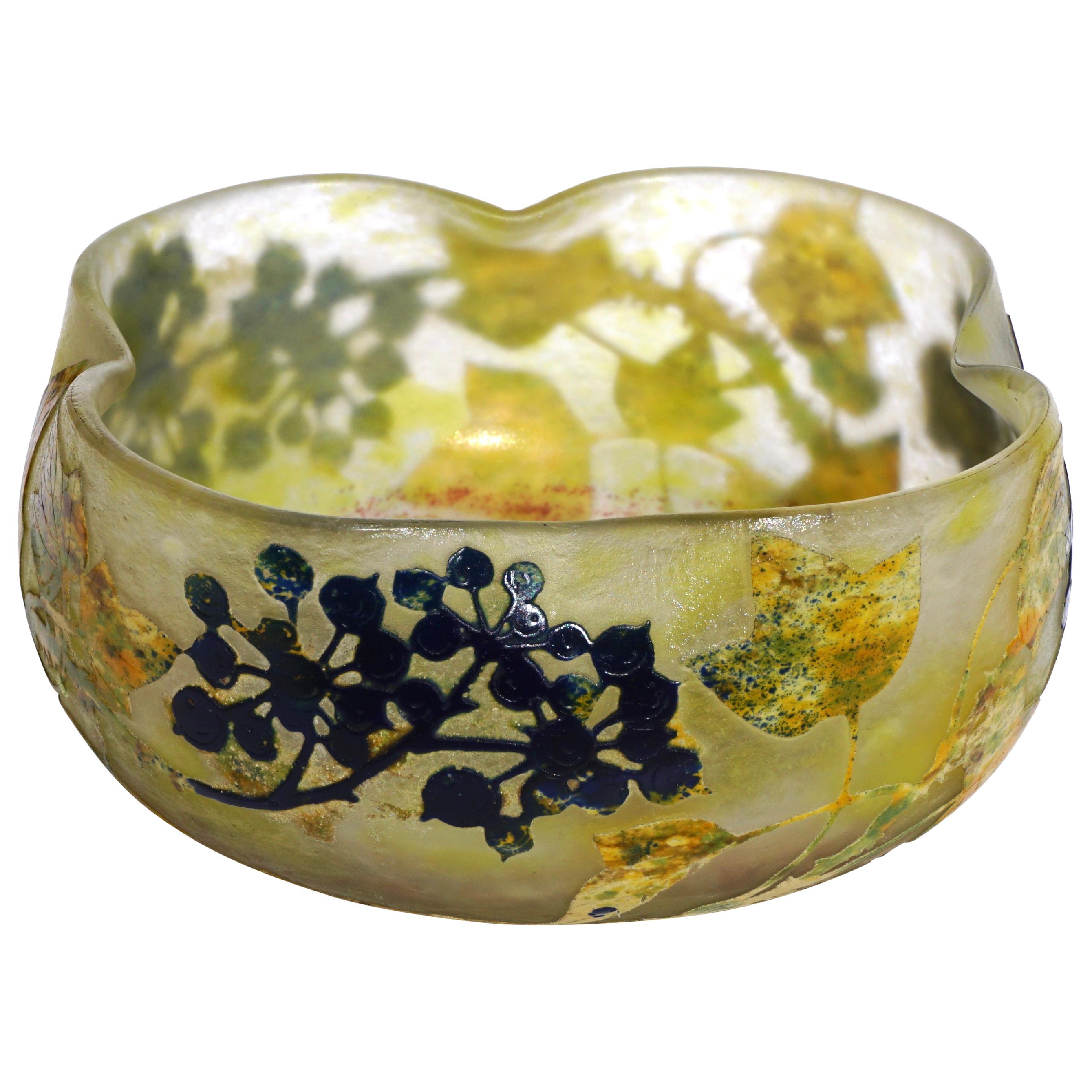 Daum Nancy Enameled Blueberry Bowl at 1stDibs