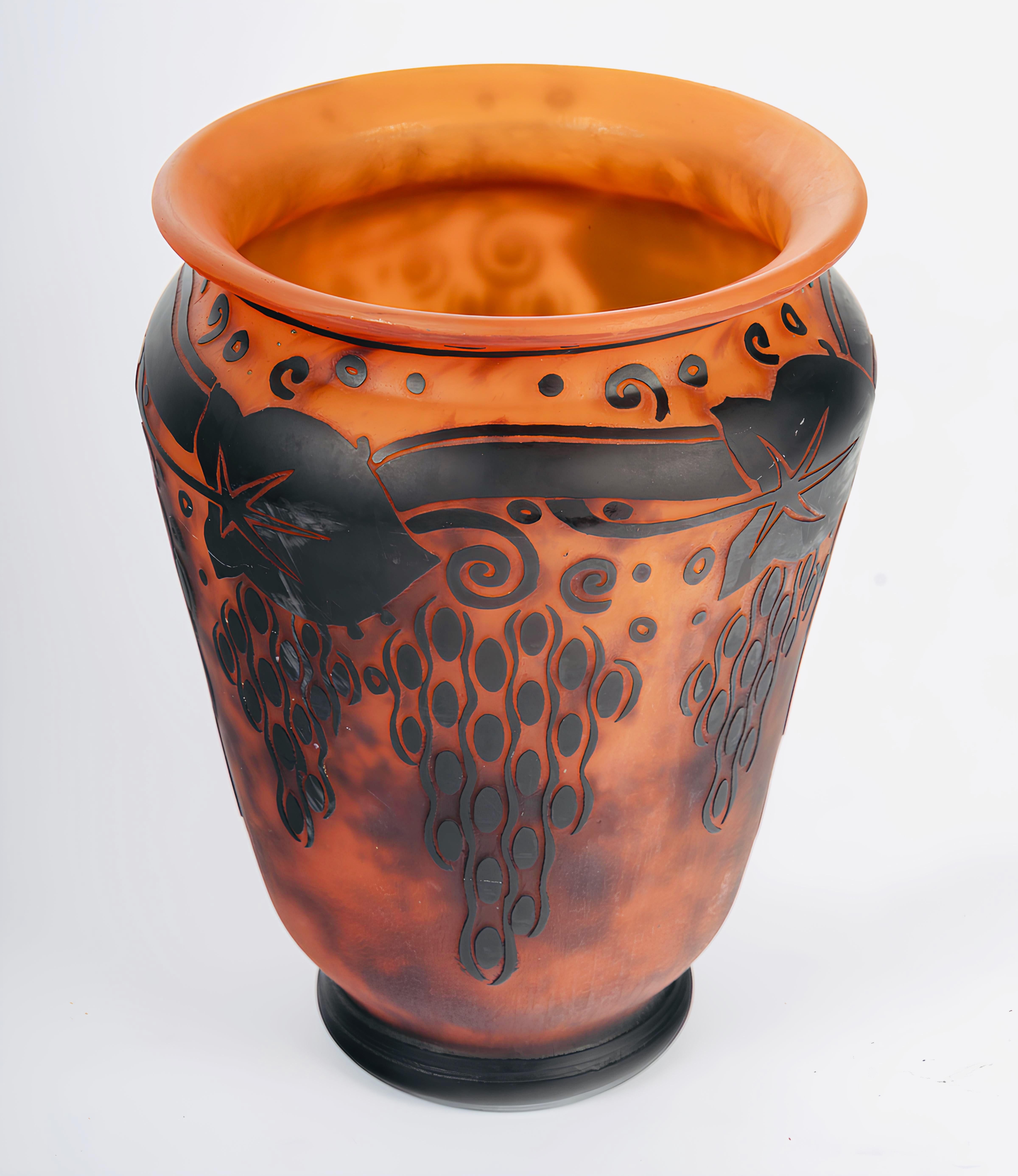 Daum Nancy France Croix de Lorraine, Art Deco Glass Vase with ...