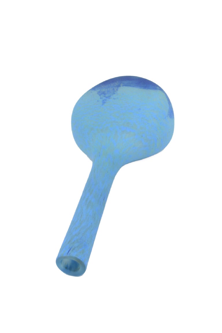 Daum Nancy, Large Blue Vase with Long Neck For Sale at 1stDibs