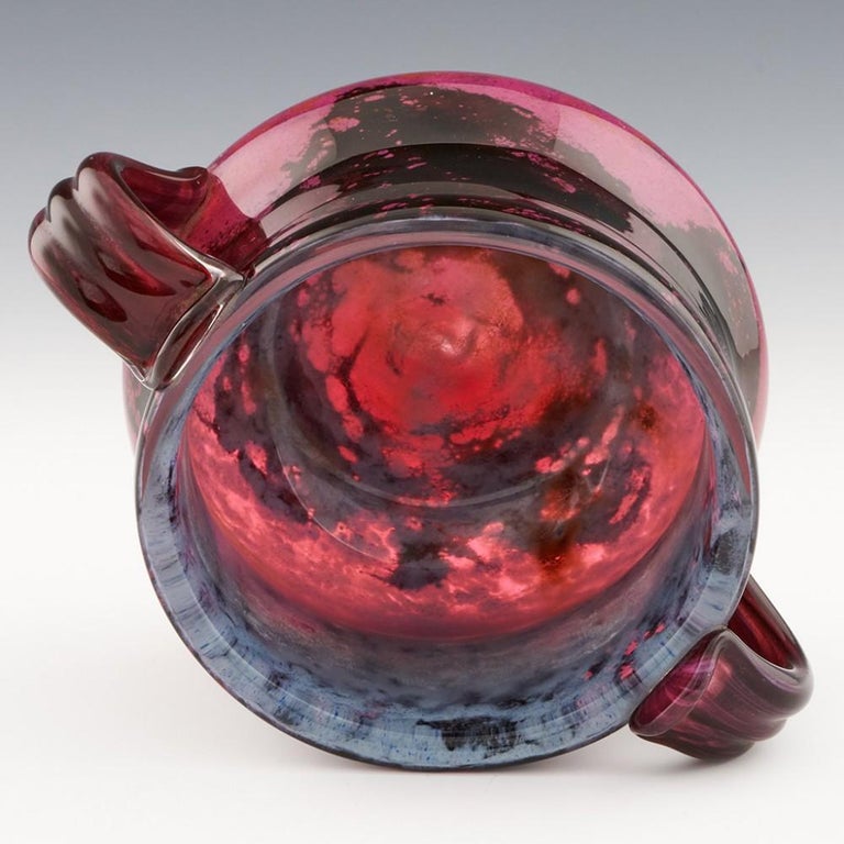 Daum Nancy Twin Handled Cherry and Plum Glass Bowl, 1925-1930 For Sale ...