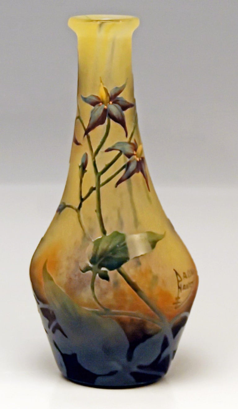Daum Nancy Vase Art Nouveau Bittersweet Nightshades Blue Bindweeds ...