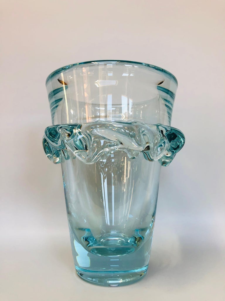 Daum Nancy Vase Years 50/60 with Application For Sale at 1stDibs
