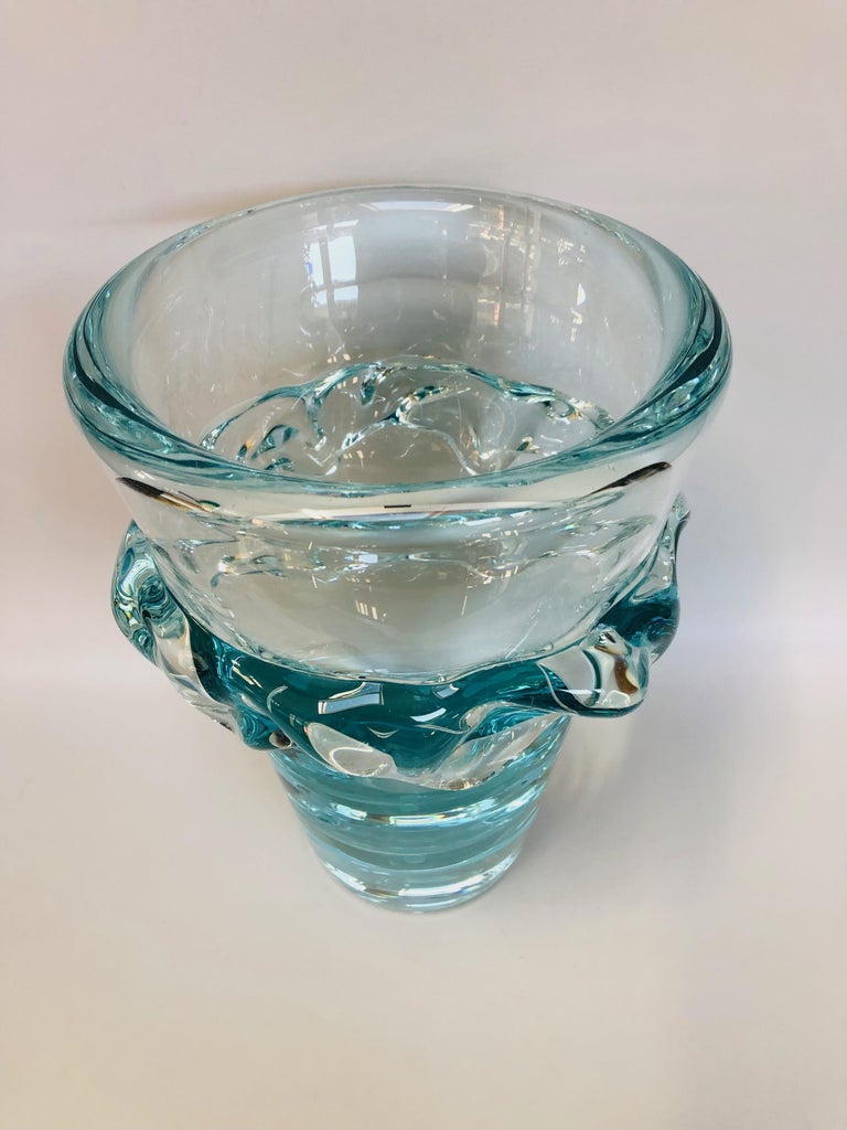 Daum Nancy Vase Years 50/60 with Application For Sale at 1stDibs