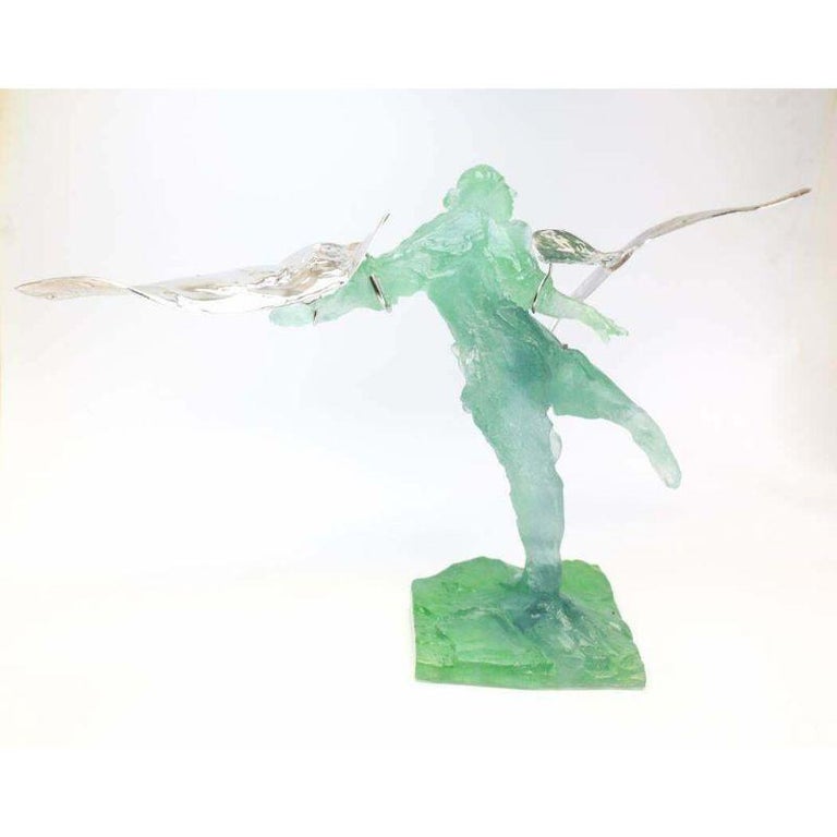 Daum Pate De Verre Art Glass Icare Sculpture by Patrick Haverlin, Ltd ...