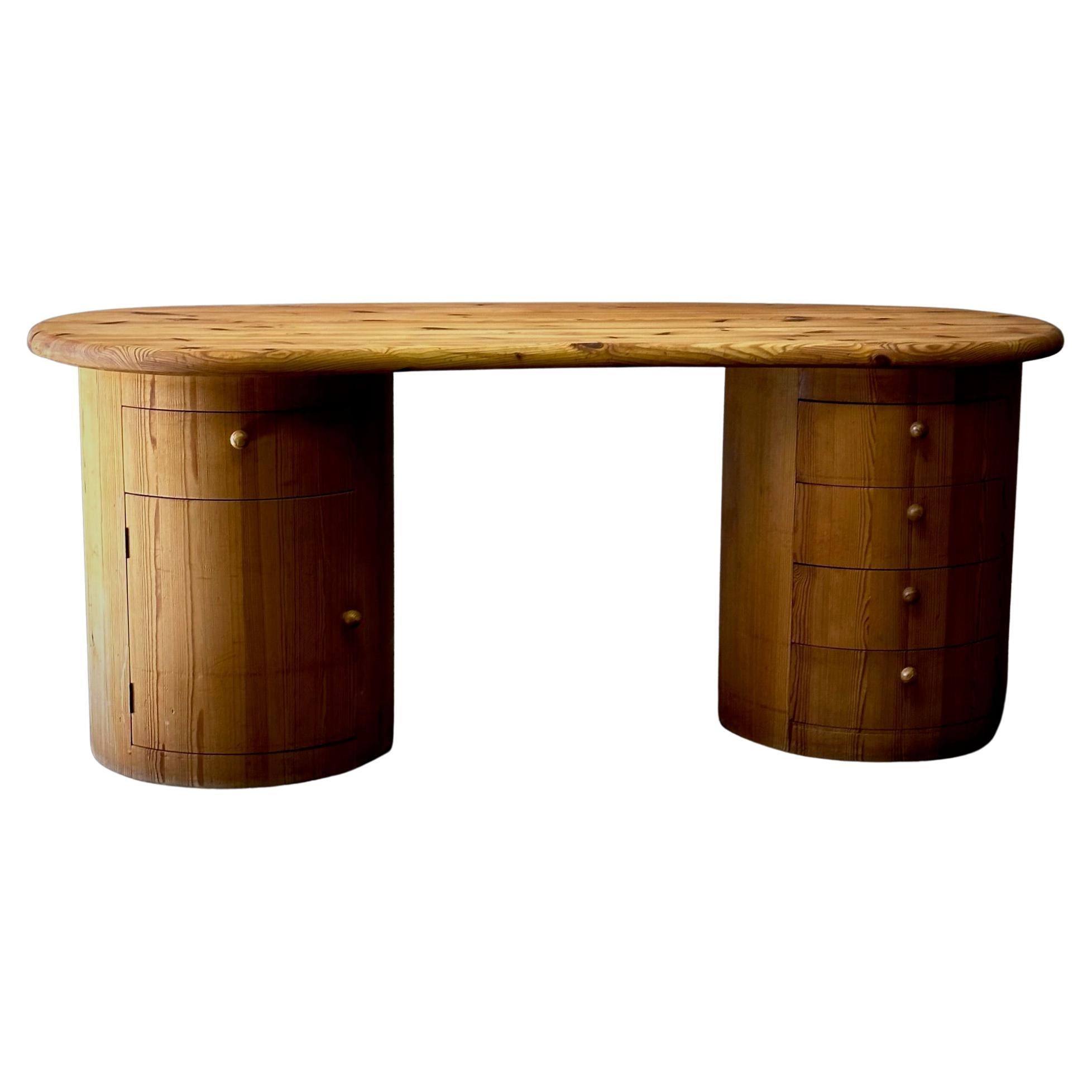 Donghia Wood and Chrome Parsons Style Desk at 1stDibs