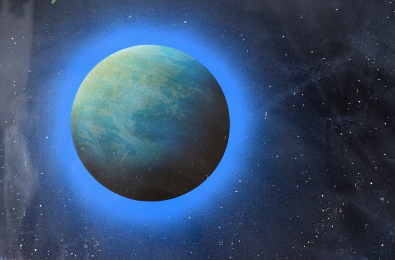 Dave Archer - "Midnight Marvel" Reverse-Painted Astronomical Art by Dave Archer For Sale at 1stDibs