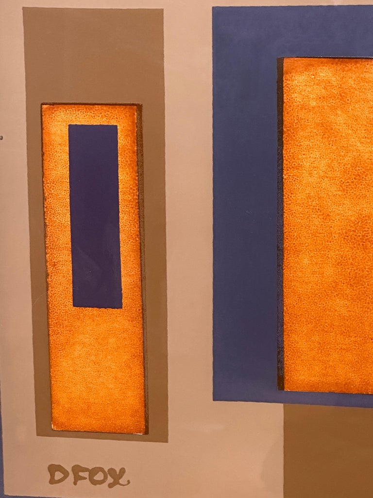 Dave Fox - Orange Horizontal Abstract in Gold Frame by Dave Fox For ...