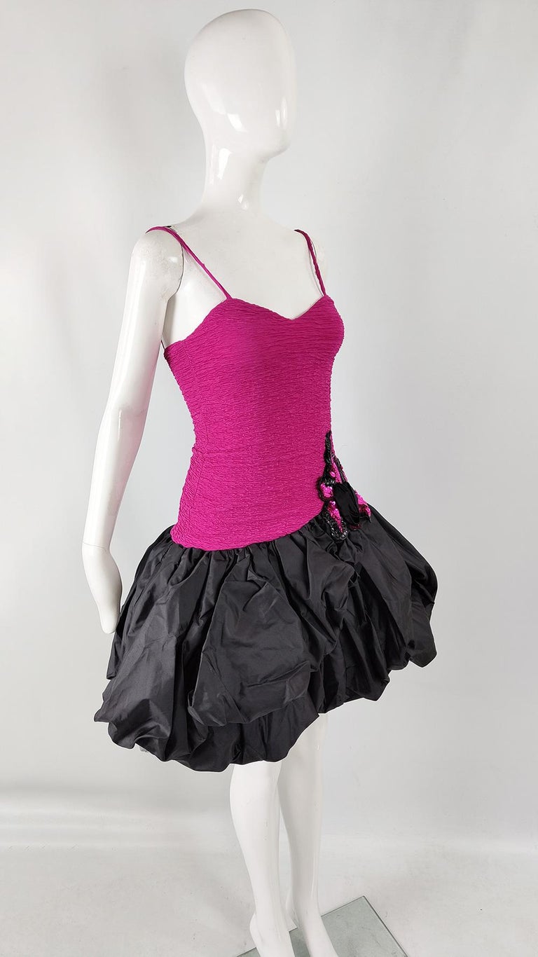 Dave and Johnny by Joseph Lara Vintage 80s Puffball Bubble Hem Party Dress, 1980s For Sale at ...