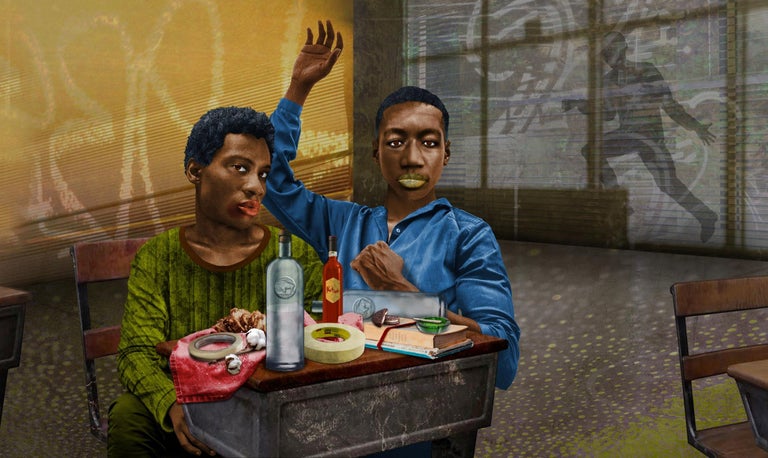 Dave McClinton - Lone Star, Contemporary Figurative Digital Collage on ...