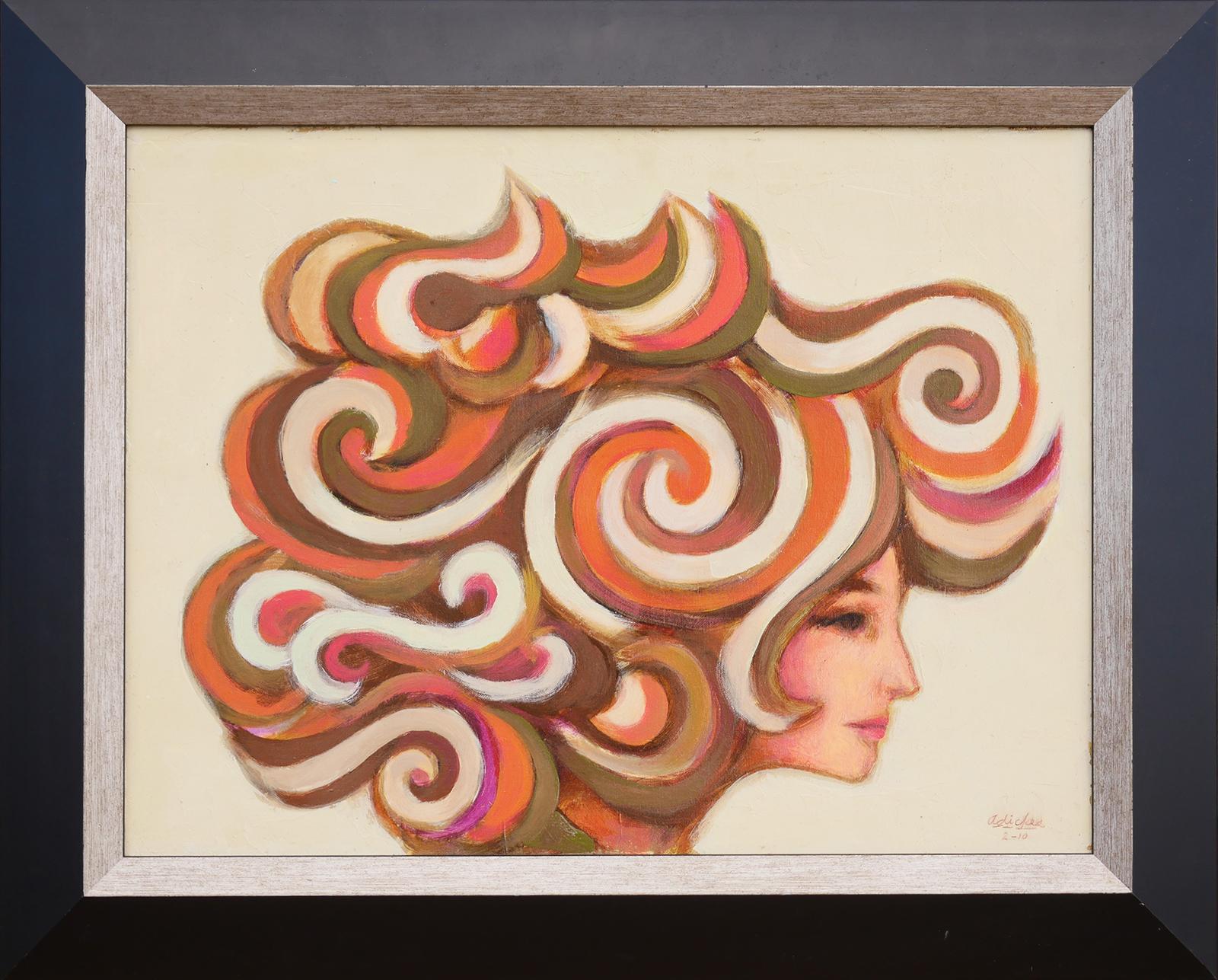 David Adickes - "Woman with Pink Dress and White Hat" Abstract ...