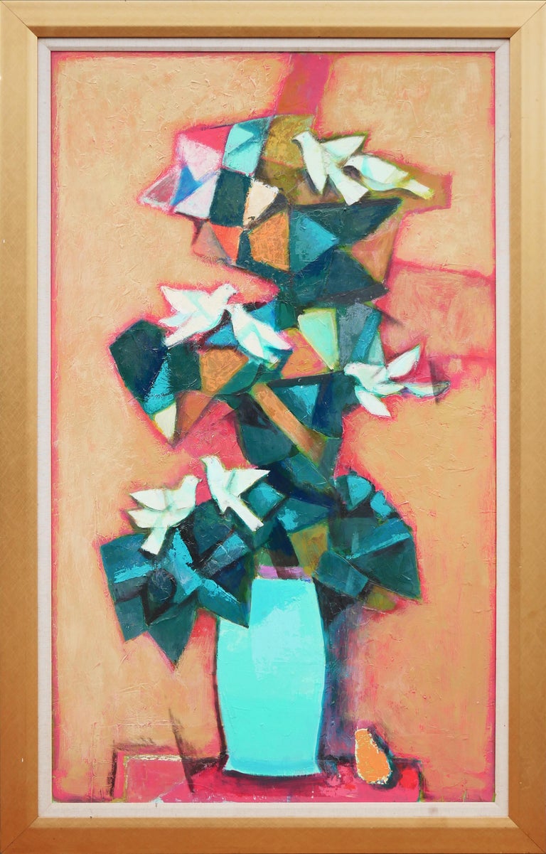 David Adickes - "Abstract Flowers Still Life" Modern Abstract Cubist ...
