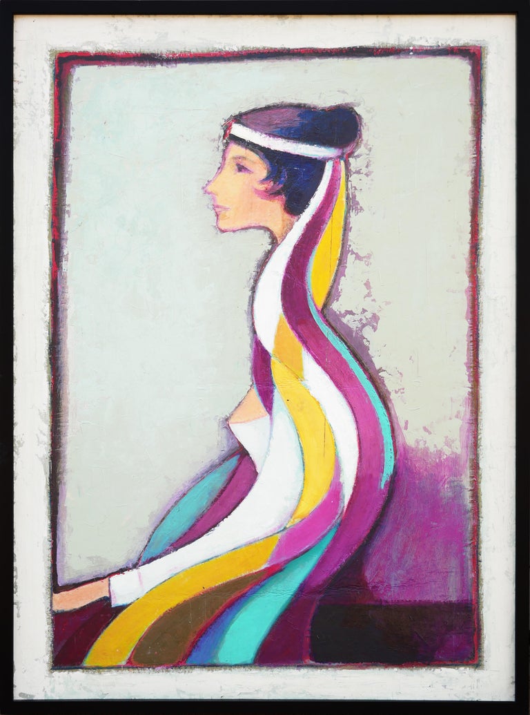 David Adickes - Jewel Toned Wavy Lady Modern Abstract Figurative ...