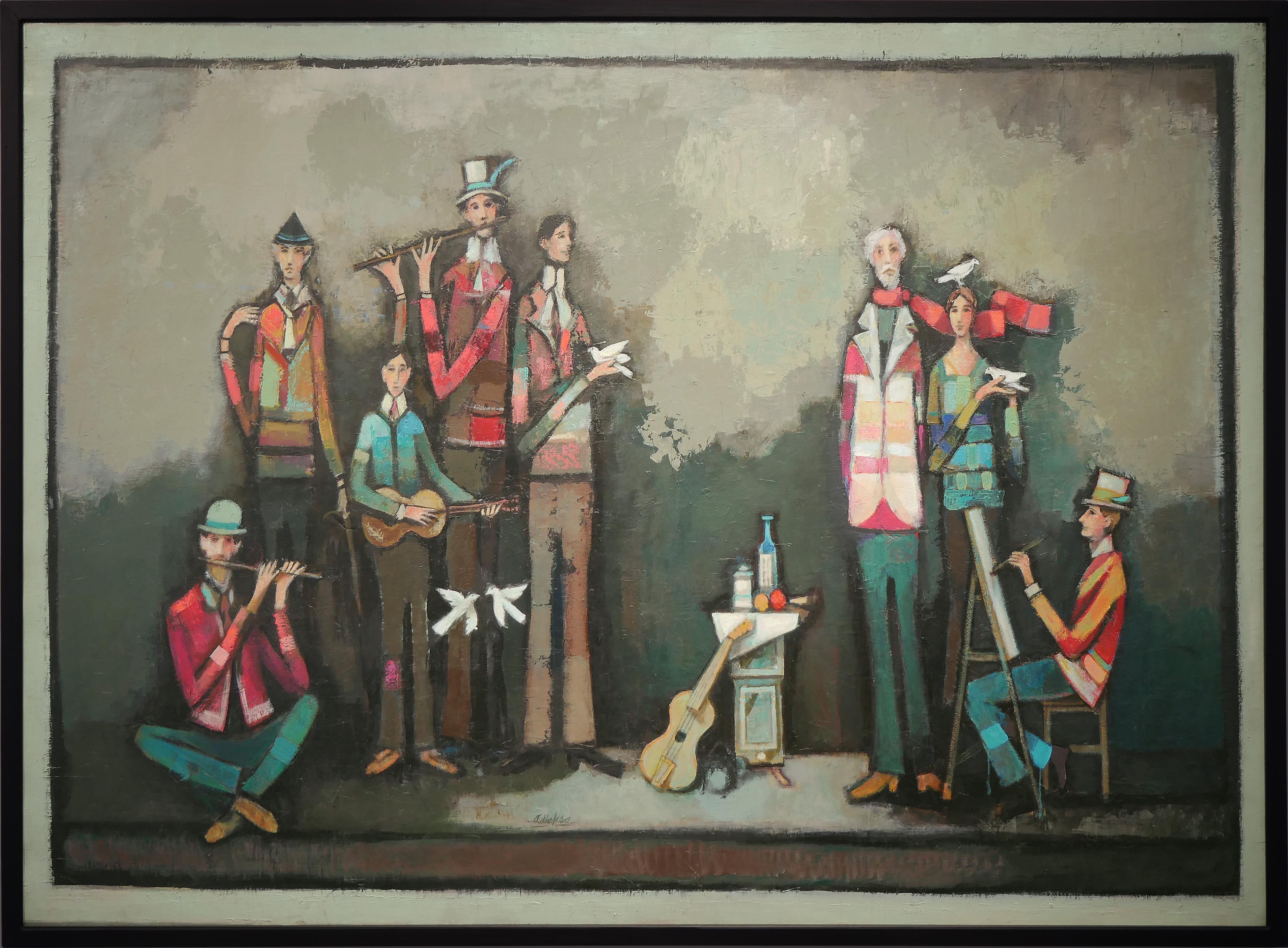 David Adickes - Modern Abstract Colorful Eight Figure Group Portrait ...