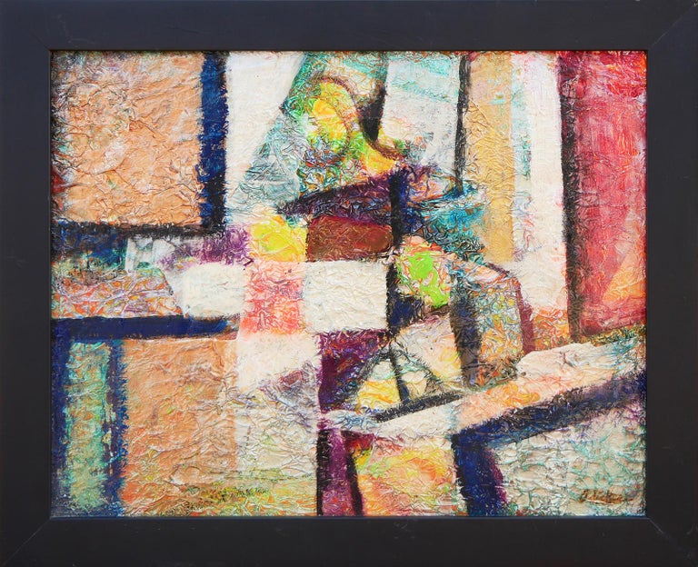 David Adickes - Modern Abstract Red, Orange, and Yellow Toned Cubist ...