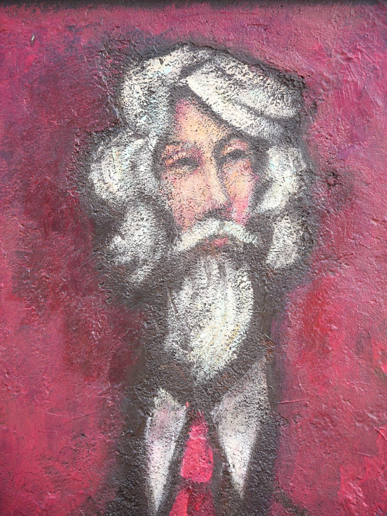 David Adickes - "White Haired Bearded Man, Red" Modern Abstract ...