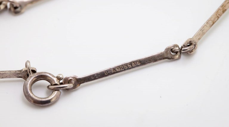 David Andersen Blue Enamel Sterling Silver Necklace For Sale at 1stDibs